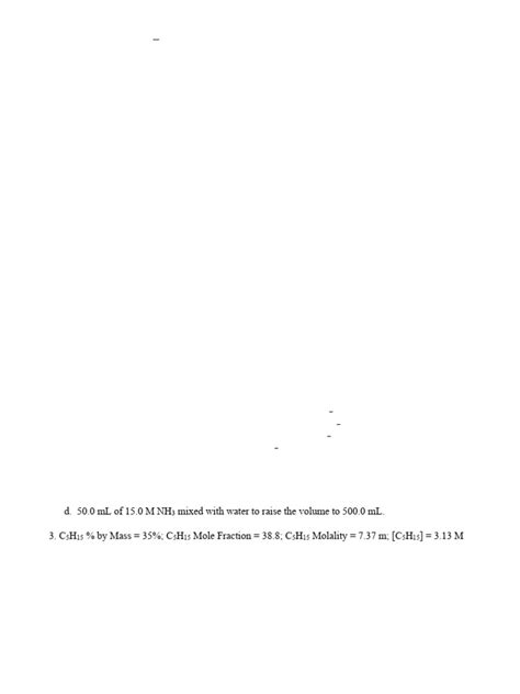 Molarity Molality And Mole Fraction Pdf Concentration Molar