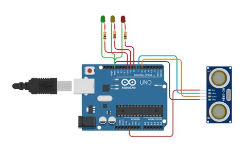 Circuit Design Sensor De Proximidade Com Arduino Uno R3 Tinkercad