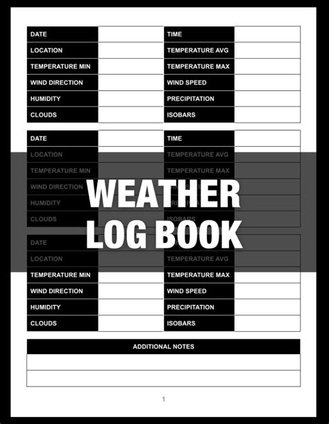 Weather Log Book Record Book For Weather 120 Numbered Pages 8 5 X