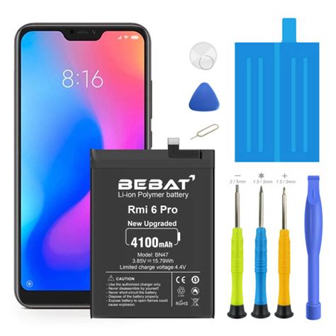 Promo Bebat Baterai Bn47 Battery 4100amh For Redmi 6 Pro Bebat Original Batt Kab Tangerang
