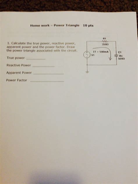 Solved Calculate The True Power Reactive Power Apparent Chegg
