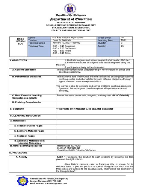 20 Tangent And Secant Segment Pdf Trigonometric Functions Circle