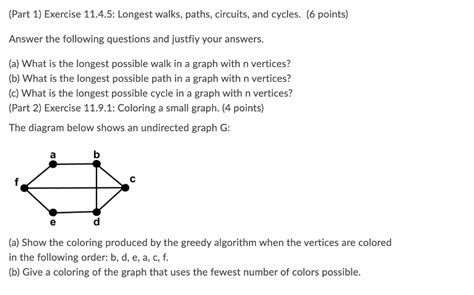 solved part 1 exercise 11 4 5 longest walks paths