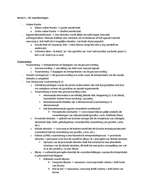 Week 3 Hc Aantekeningen Pdf