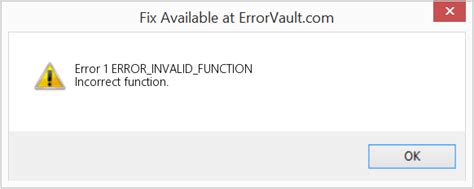 어떻게 고치는 지 오류 1 Errorinvalidfunction 잘못된 기능입니다