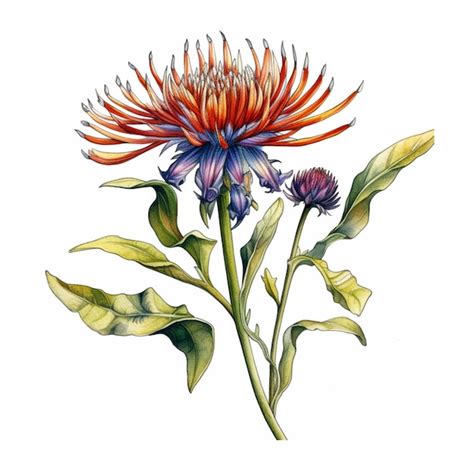 Premium Ai Image There Is A Drawing Of A Flower With A Stem And