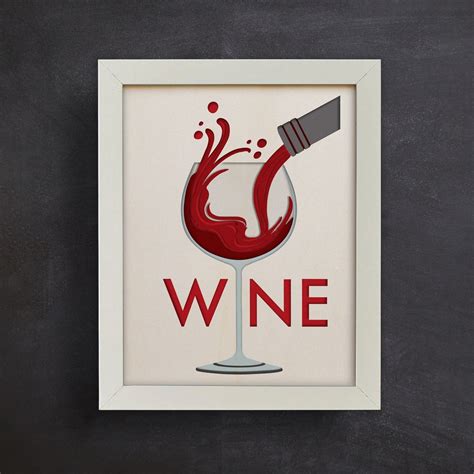 Layered Wine Svg Wineglass Shadow Box Paper Cut Files Shadow Box Svg
