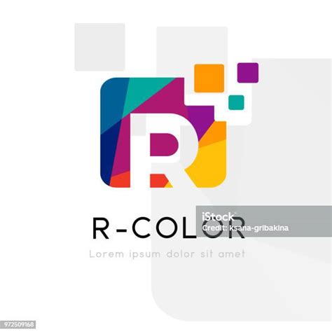 彩虹抽象標誌與 R 字母向量插圖向量圖形及更多商標圖片 商標 字母r 寶石 Istock