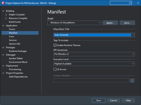 Manifest How To Enable UAC For A Delphi Program Stack Overflow