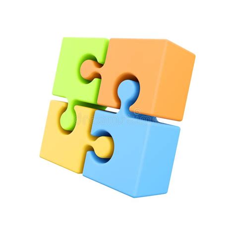 3d Rendering Jigsaw Puzzle Floor Puzzle Parts Of Puzzles 3d Object Isolated On White