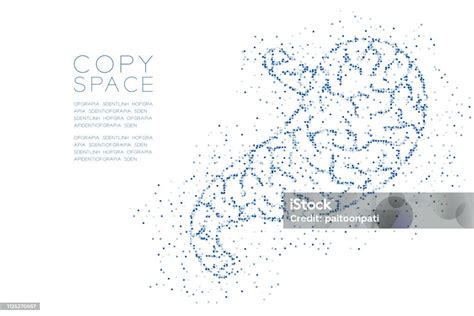 위 모양 개요 기 광장 상자 픽셀 패턴 의료 과학 기관 개념 디자인 블루 컬러 그림 복사 공간 벡터 Eps 10와 흰색 배경에 고립 0명에 대한 스톡 벡터 아트 및 기타