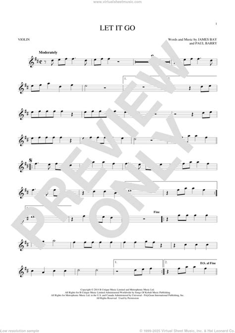 Let It Go Sheet Music Violin