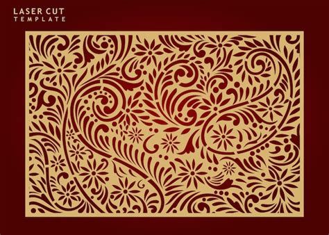Premium Vector Floral Lasercut Template Design For Wedding Invitation