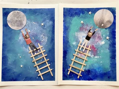 DIY Activité enfants Jusqu à la lune Kids art class Preschool crafts