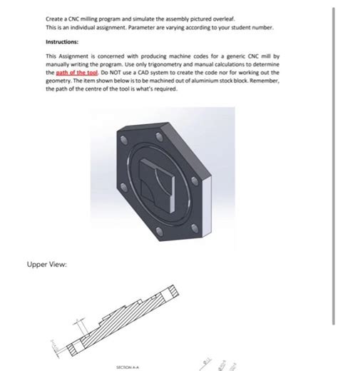Solved Create A CNC Milling Program And Simulate The Chegg