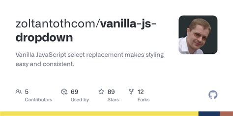 GitHub Zoltantothcom Vanilla Js Dropdown Vanilla JavaScript Select