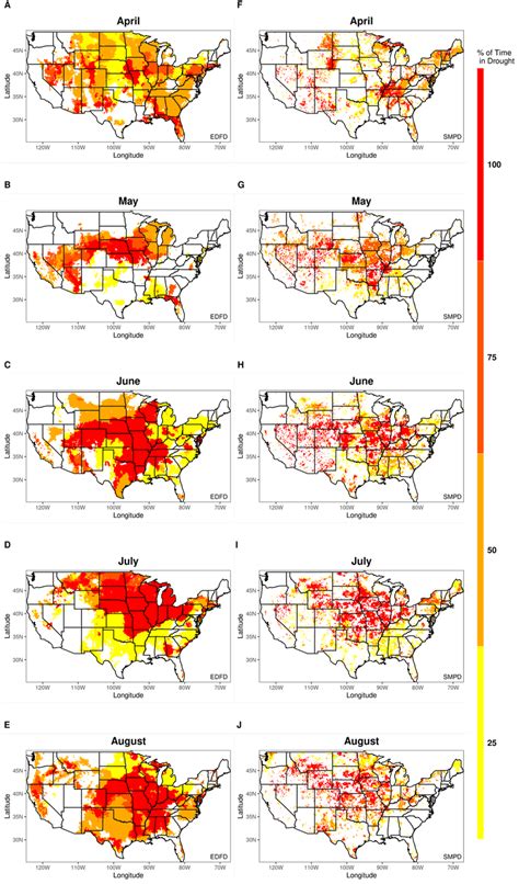 Percent Of Time In Flash Drought Based On A E Evaporative Demand