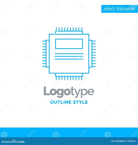 Blue Logo Design For Processor Hardware Computer Pc Technolo Stock