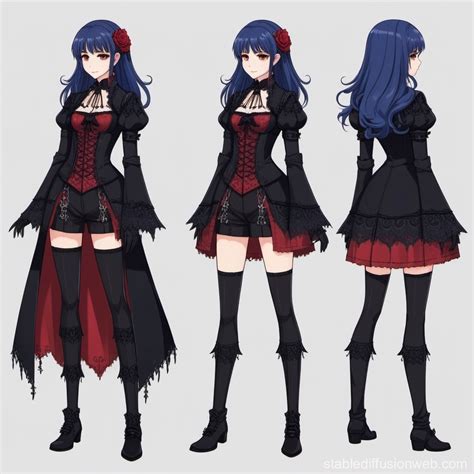Female Gothic Fantasy Character Design Stable Diffusion Online