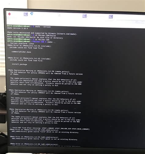 Cmake Errors When Running Cmake For The Sdk · Issue 40 · Ydlidarydlidar Sdk · Github