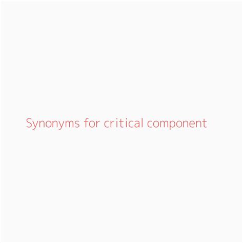 Component Thesaurus