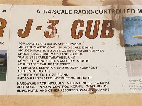 Sig 1 4 Scale J 3 Cub Kit New 1908982649