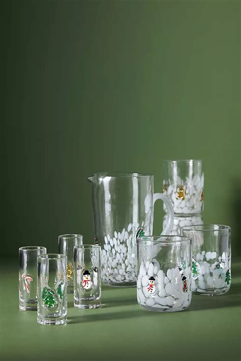 Festive Icon Juice Glasses Mixed Set Of 4 Anthropologie