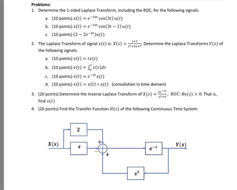 Solved Problems 1 Determine The 1 Sided Laplace Transform