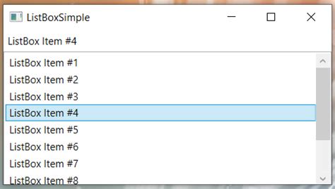 WPF ListBox Selection BeginCodingNow