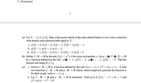 solved 3 functions a let x {1 2 3 4 state with