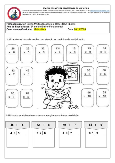 Atividades 3 Ano Matematica Multiplicação SOLOLEARN