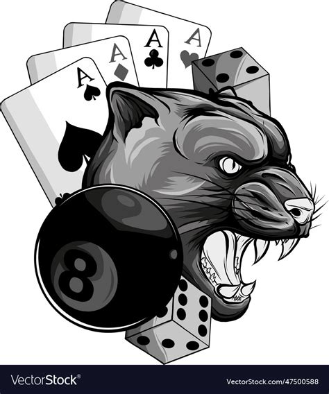 Monochromatic Cougar Panther Mascot Head Vector Image