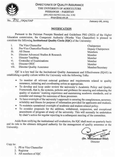 Directorate Of Quality Assurance Dqa