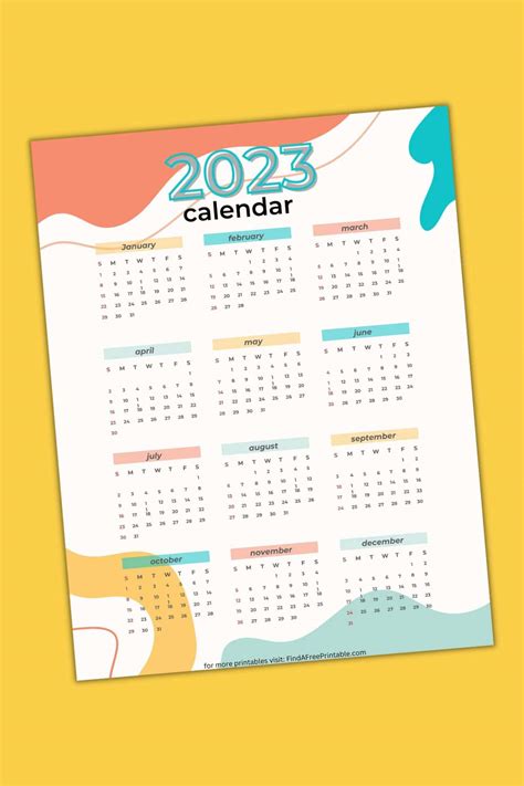 Year At A Glance Calendar Free Printable 2023 Find A Free Printable