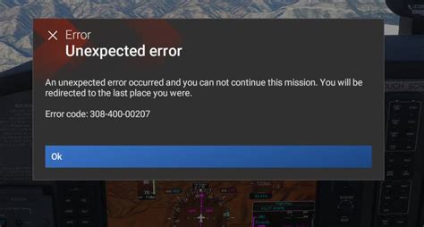 Unexpected Error During Charter Career 308 400 00207 User Interface
