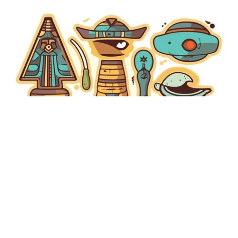 Colorful Collection Of Egyptian Icons Vector Clipart Clipart