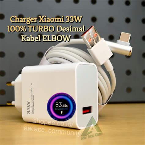 Jual Charger Xiaomi TURBO Charge 33W Desimal Type C Kabel Gaming Elbow Power Adapter Charge