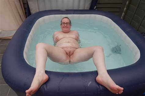 Big Tits British Redhead Wife Haley Naked In The Hot Tub Pics