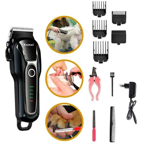 Maquina Tosa Cães E Gatos kemei pet Profissional aparador de pelos pets