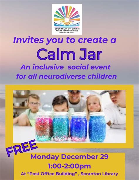 Dec 29 Sensory Calm Jars With Spectrum Of Light Madison Ct Patch