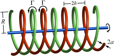 Schematic Of Two Interlaced Helical Vortices Including The Relevant