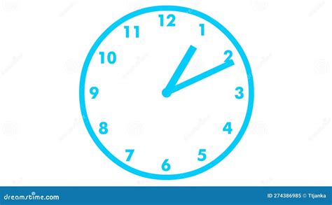 Animated Clock Blue Watch Hands Of The Clock Turn Quickly Concept Of