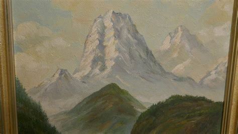 Ölgemälde Auf Leinwand Von Max Bormann Signiert Alpen Landschaft In