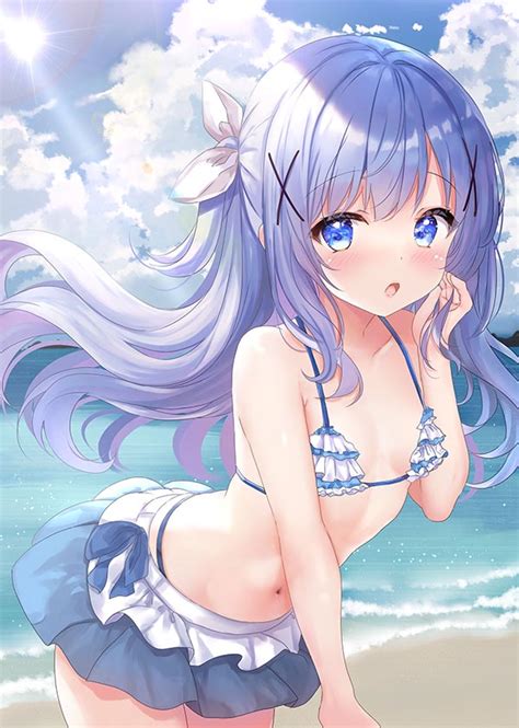 Rikatan Kafuu Chino Gochuumon Wa Usagi Desu Ka Light Blue Hair Commentary Request Paid
