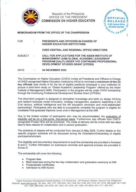 Call For Applications For The Asian Institute Of Management Aim
