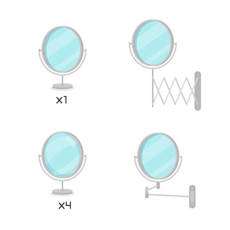 Premium Vector Circular Makeup Mirror In The Bathroom Can