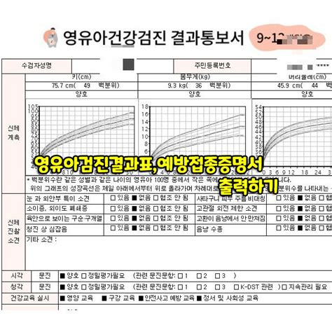 영유아검진결과표 아기예방접종증명서 출력으로 어린이집 입소준비물 챙기기