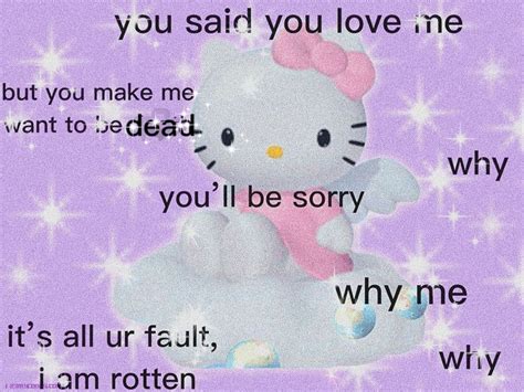 An Image Of A Hello Kitty Saying You Said You Love Me