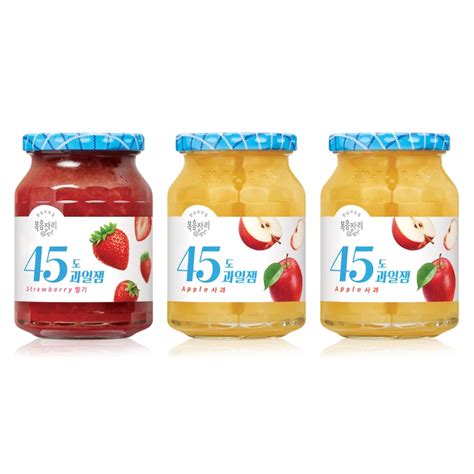 무료배송 복음자리 45도 과일잼 350g 3병 세트 딸기블루베리사과 티몬