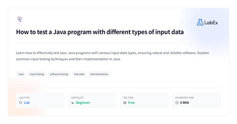 How To Test A Java Program With Different Types Of Input Data Labex